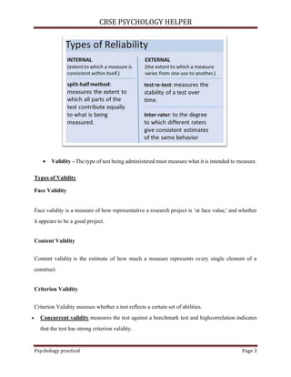 psychology-practical-file-class-xii cbse | PDF