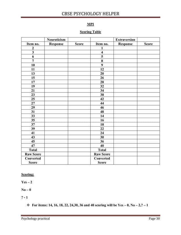 psychology-practical-file-class-xii cbse | PDF | Standardized Testing ...