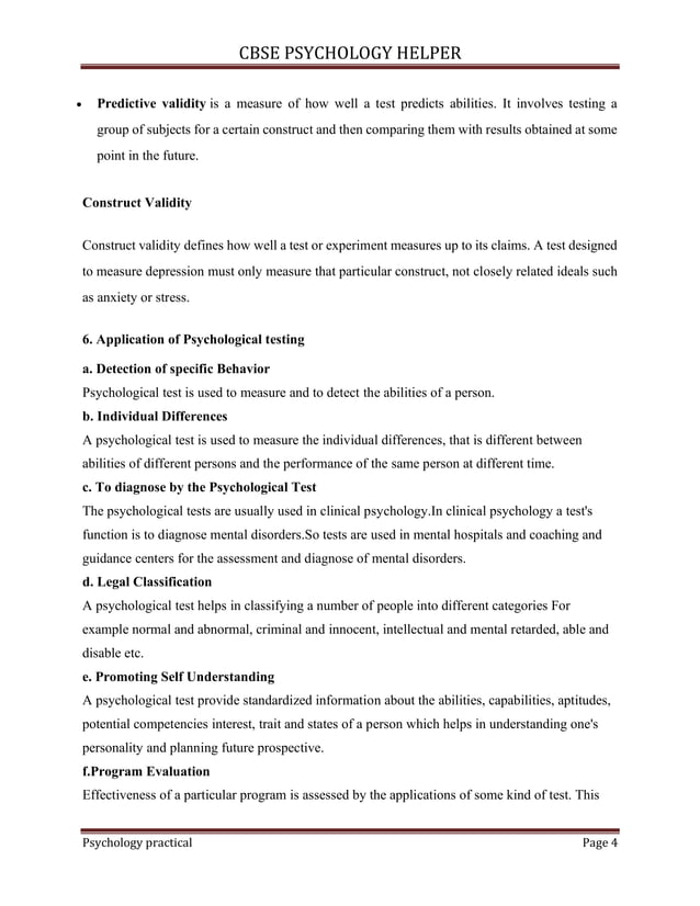 psychology-practical-file-class-xii cbse | PDF | Standardized Testing ...