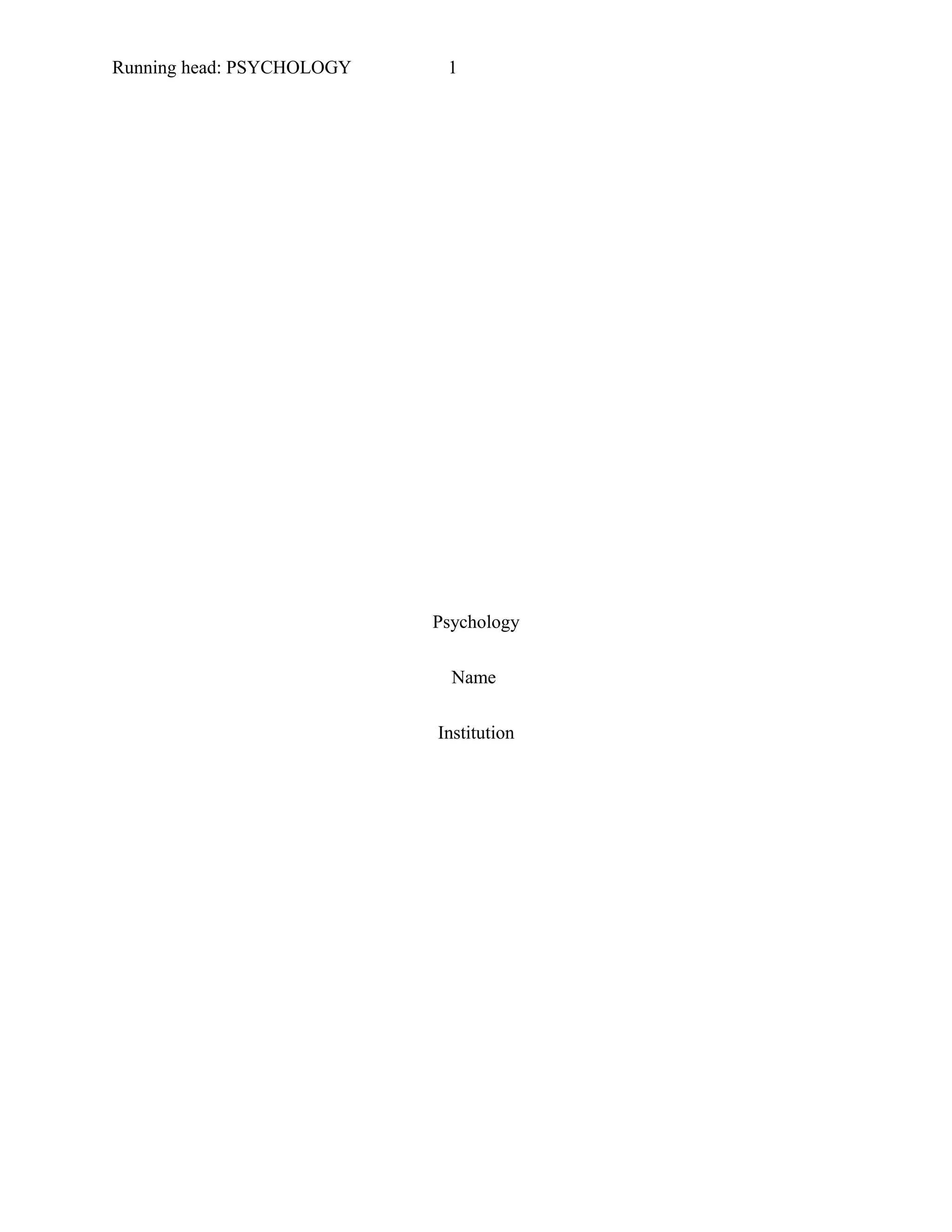Psychology sample | DOC