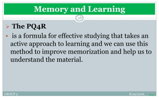 Memory and Learning - Psychology slides | PPT