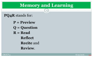 Memory and Learning - Psychology slides | PPT