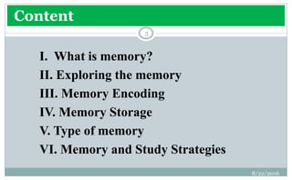 Memory and Learning - Psychology slides | PPT