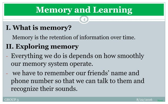 Memory and Learning - Psychology slides | PPT