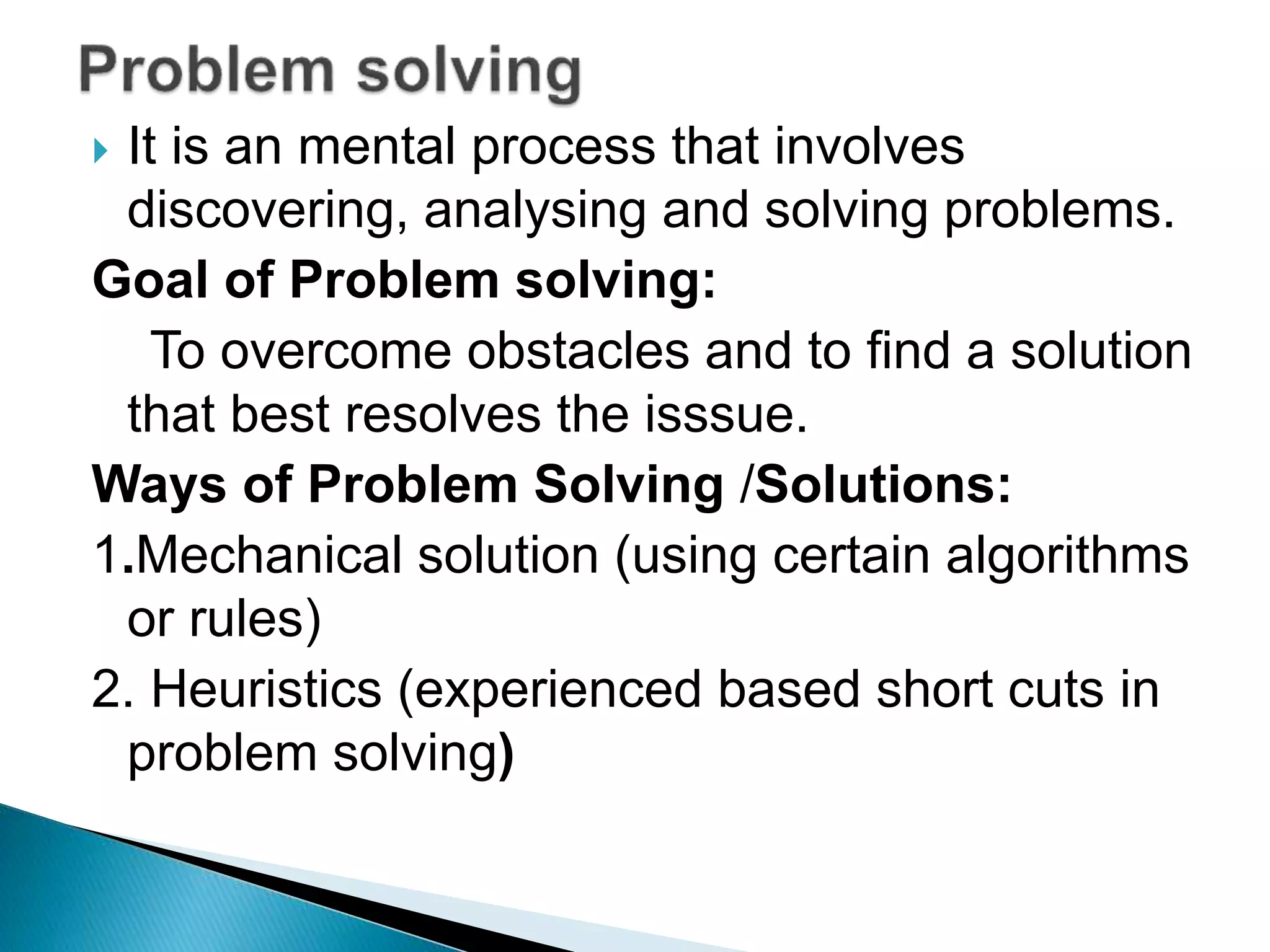 Psychology unit III- thinking | PPTX