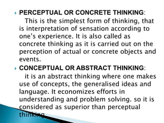 Psychology unit III- thinking | PPTX