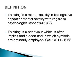 Psychology unit III- thinking | PPT