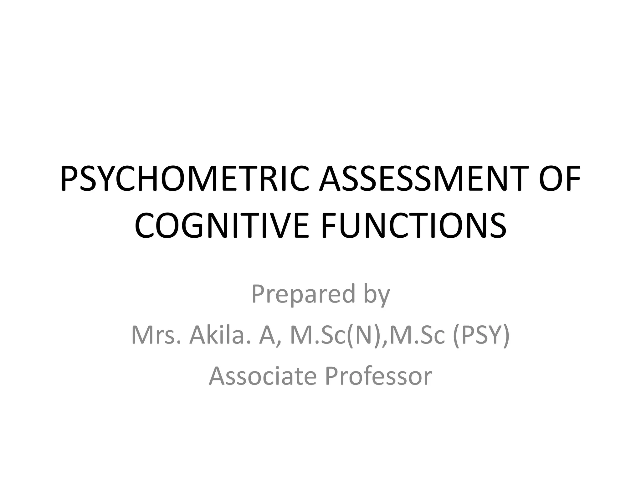 Psychology unit iii psychometric assessment | PPTX