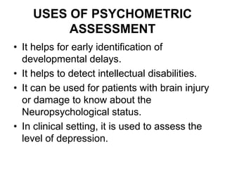 Psychology unit iii psychometric assessment | PPTX