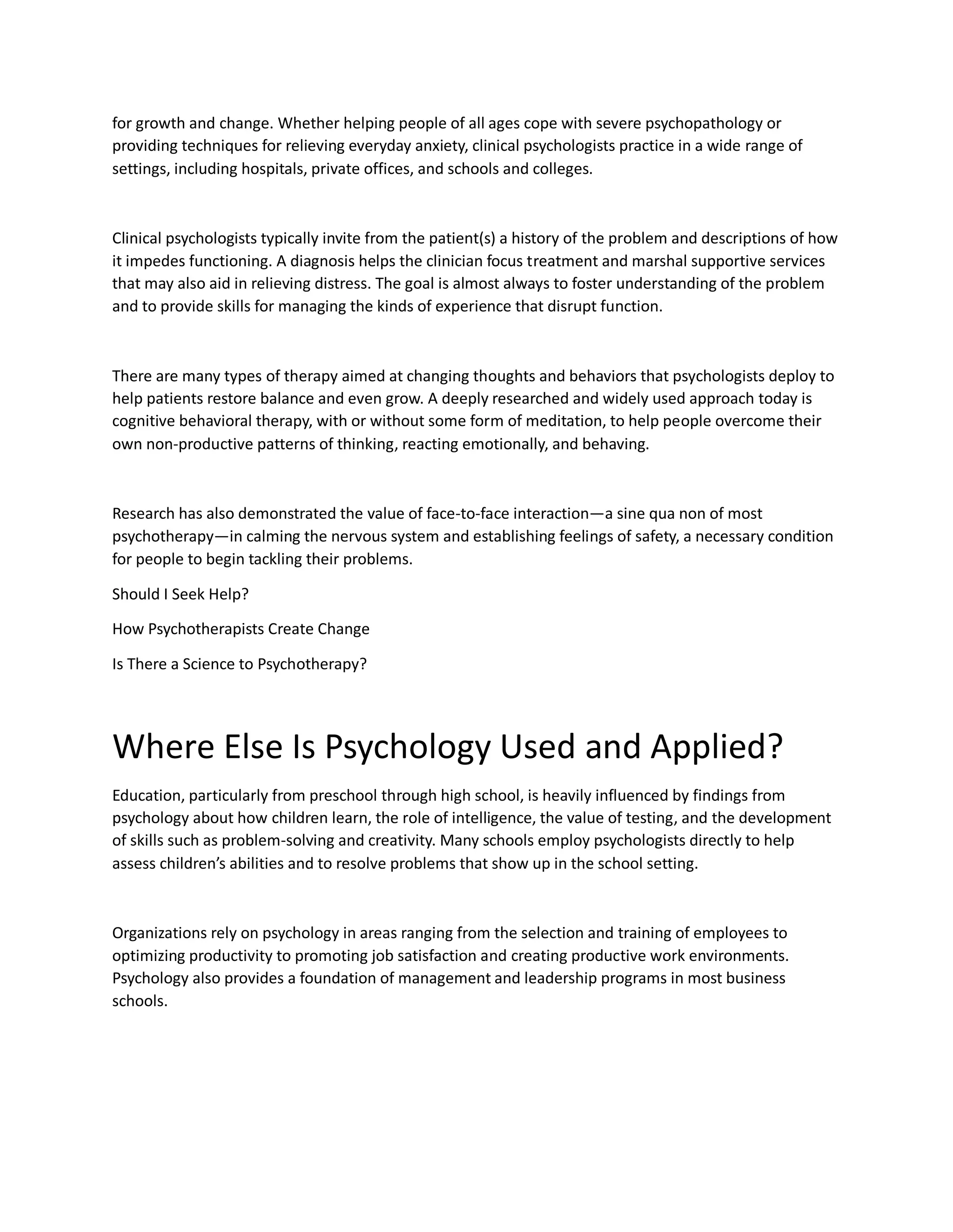 Psychology - Understanding of human bhehaviour | PDF