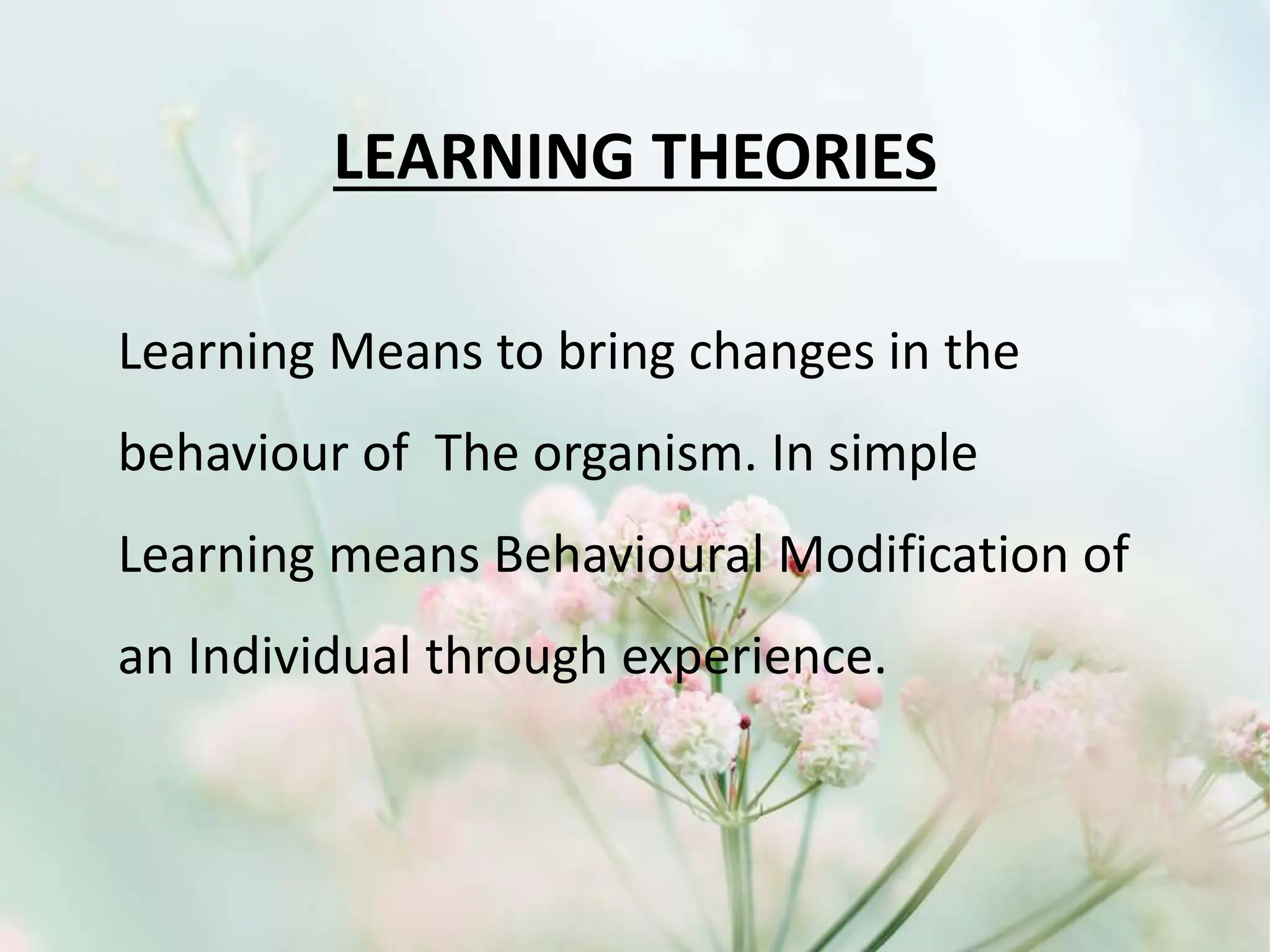 Brief historic sketch of philosophy based learning theory to psychology ...