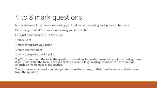 Psychology 4 to 8 mark questions