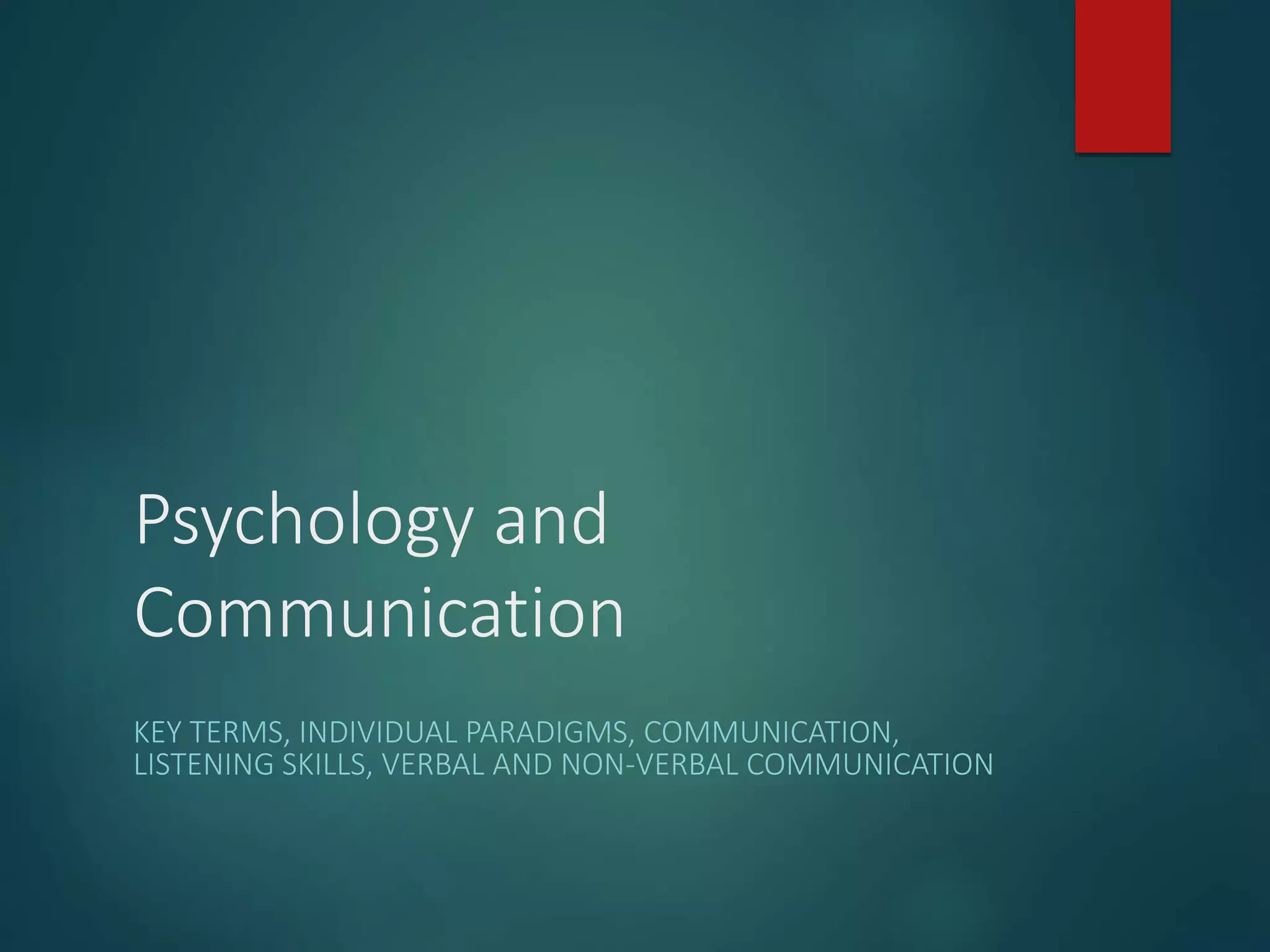 Psychology and Communication | PPTX