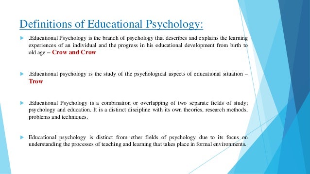 Psychology and educational psychology