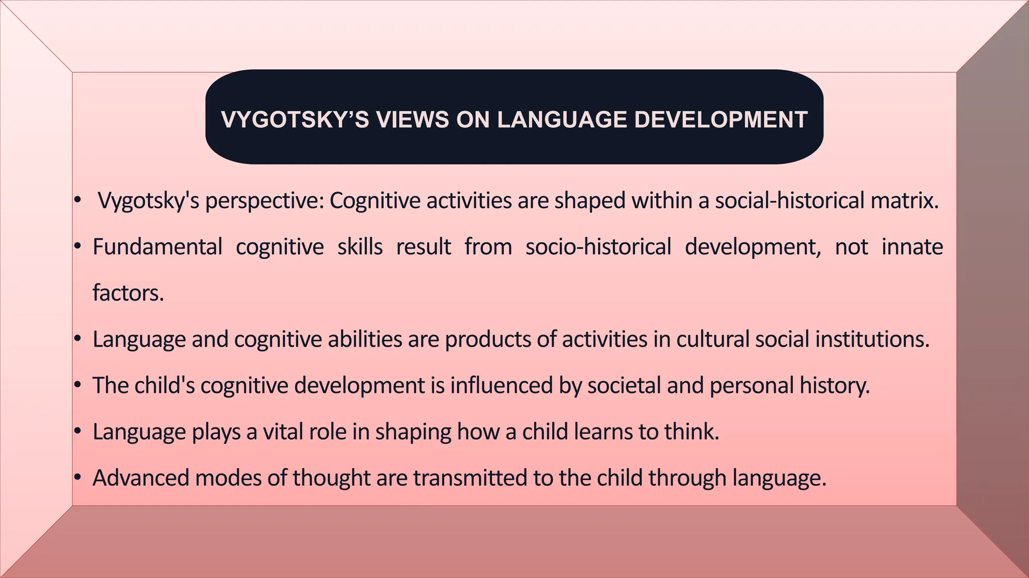 Development of language- Noam Chomsky and Vygotsky | PPTX