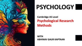 Research Methods in Psychology | Cambridge AS Level | Cambridge ...