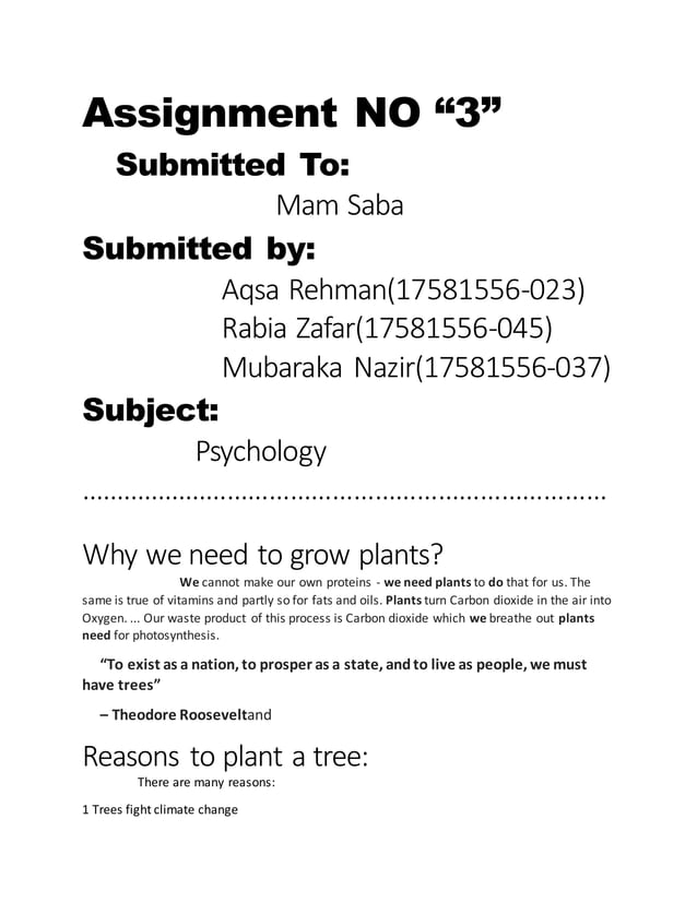 why we need to grow plants | PDF