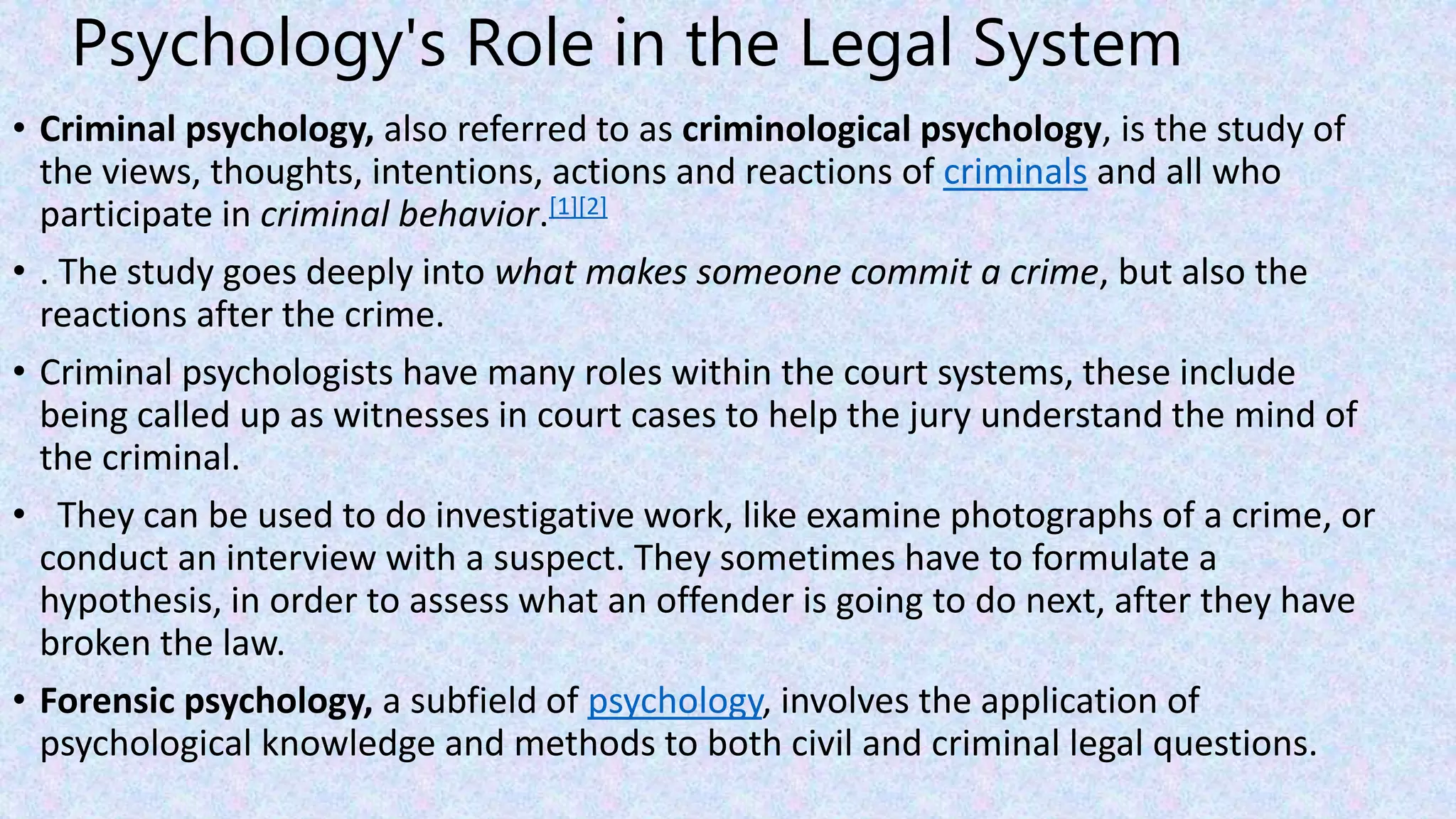 Law and Criminology Psychology | PPTX
