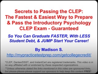 Psychology CLEP Study Guides & CLEP Practice Tests | PPT