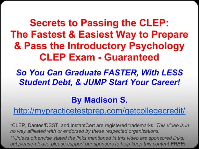 Psychology CLEP Study Guides & CLEP Practice Tests | PPT