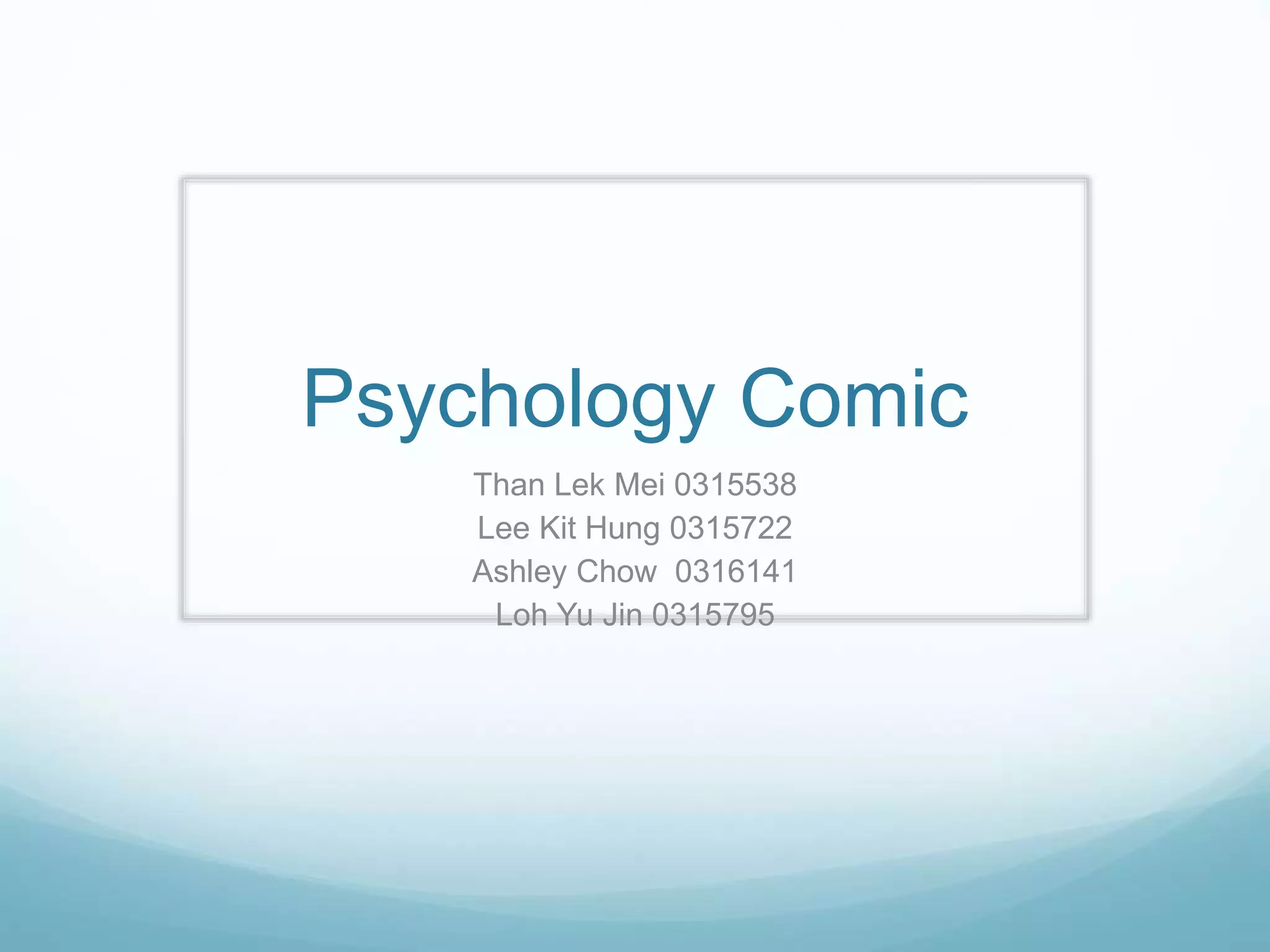 Psychology comic strip slides | PPTX