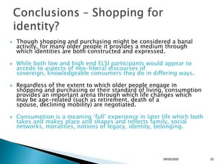 Ageing, consumption and identity | PPT