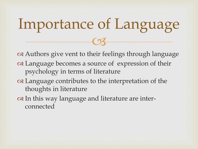 Psychology connective link between language and literature | PPT