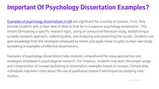 Psychology Dissertation Examples In London.pptx | Postgraduate ...