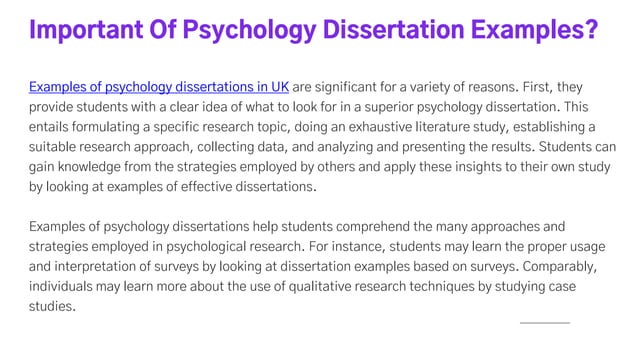 Psychology Dissertation Examples In London.pptx | Postgraduate ...