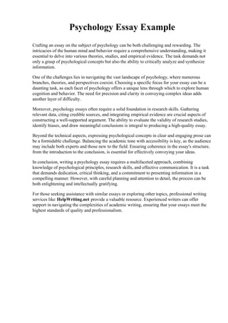 Psychology Essay Example.pdfPsychology Essay Example | PDF ...