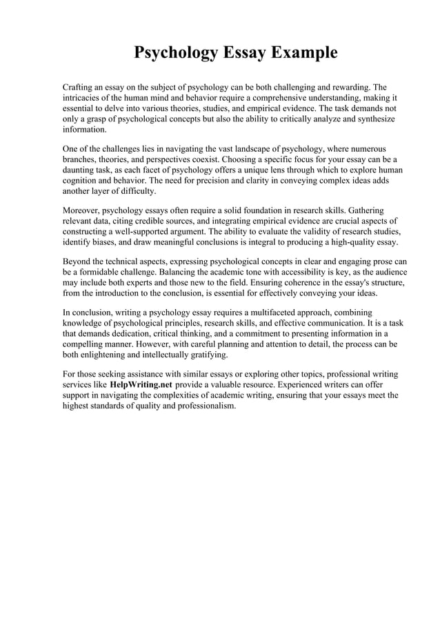 Psychology Essay Example.pdfPsychology Essay Example | PDF ...