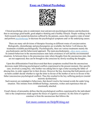 Psychology Essay Questions | PDF