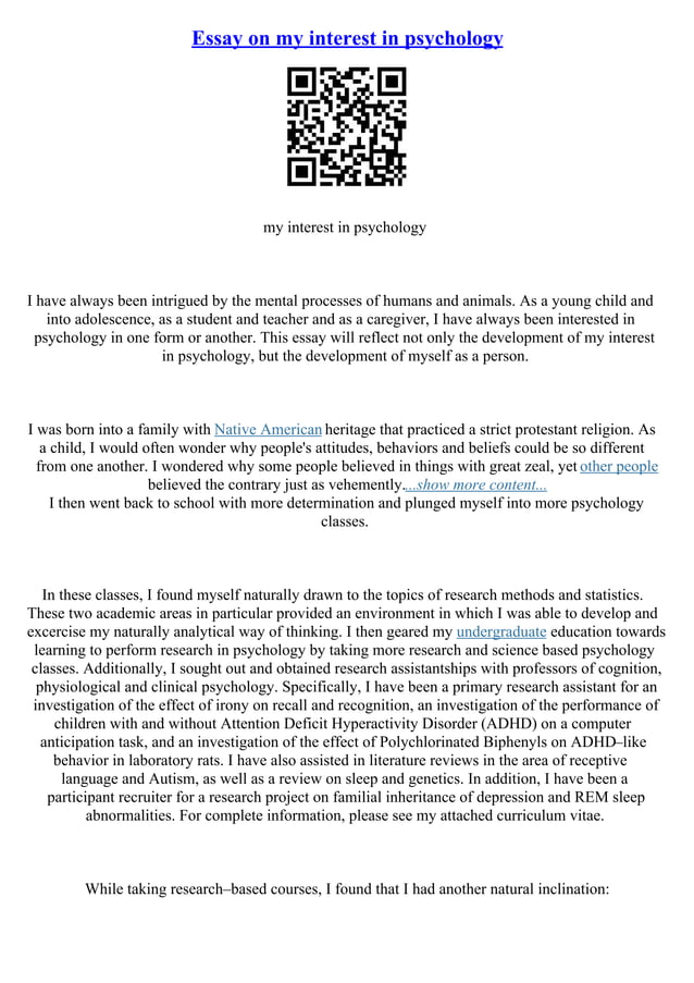 Psychology Essay Topics | PDF