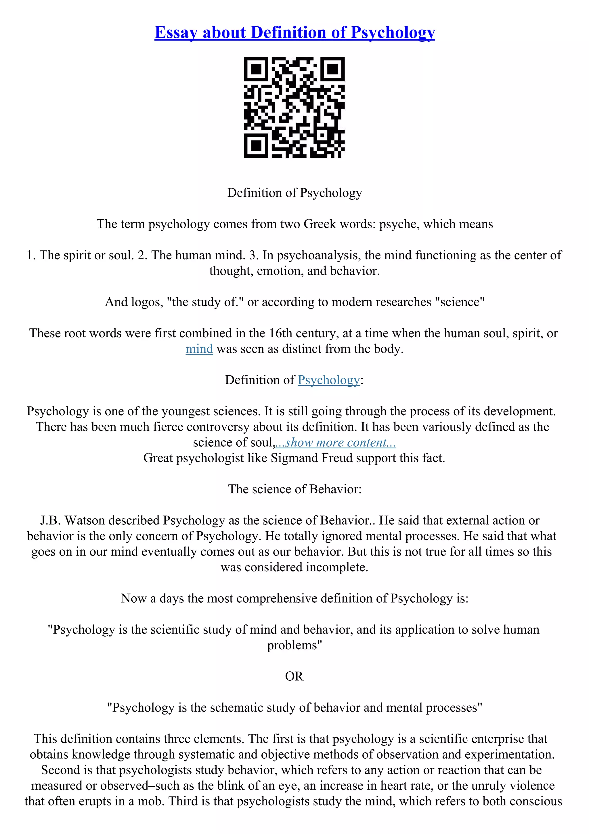 Psychology Essay Writing | PDF