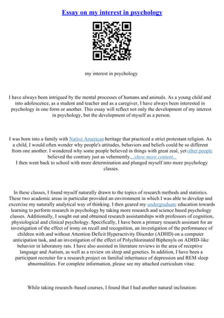 Psychology Essay Writing | PDF
