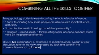 Psychology exam skill Powerpoint AQA 2024 | PPTX