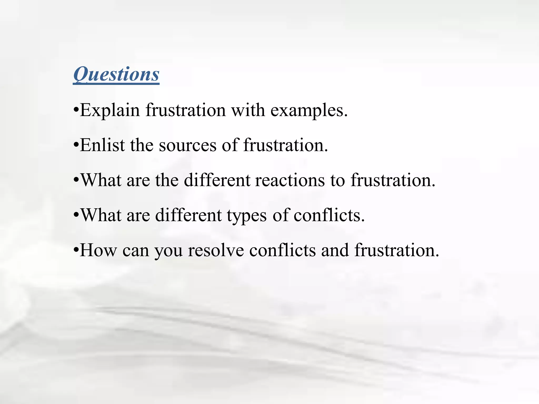 Psychology Frustration and Conflict | PDF