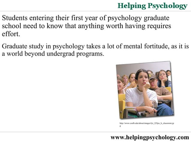 Psychology Graduate School: Year One Survival Guide | PPT