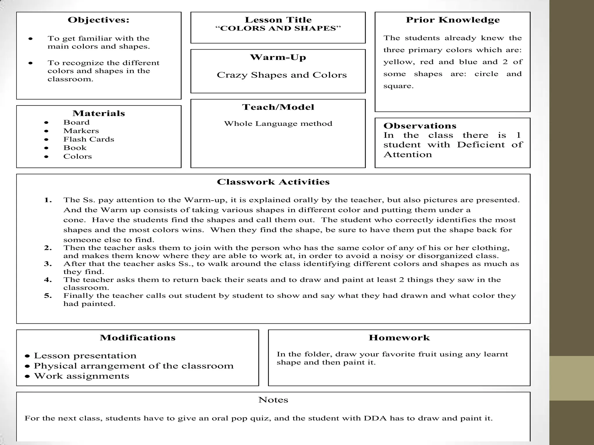 Psychology lesson plan expo | PPTX