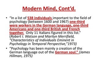 Psychology, Perspective, and the Modern Mind | PPTX