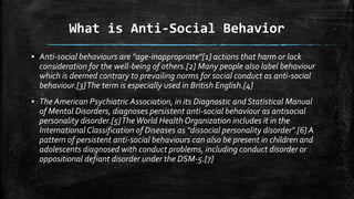 Anti Social Behavior. | PPTX