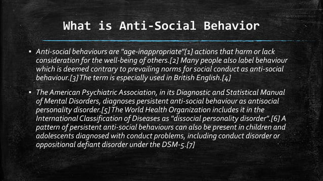 Anti Social Behavior. | PPTX