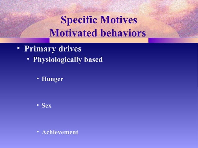 Psychology Chapter 7 Motivation & Emotion | PPT