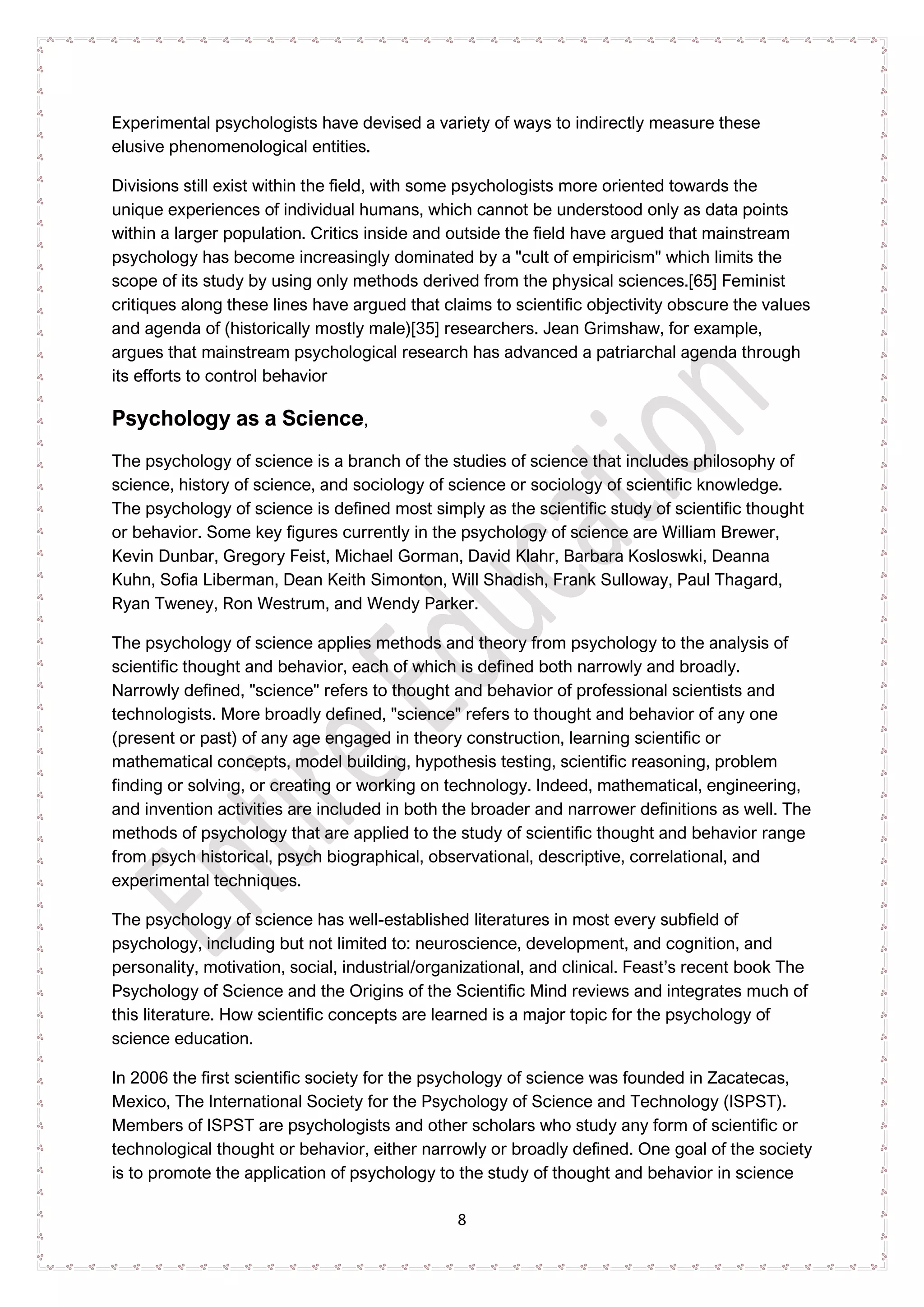 Psychology notes | PDF