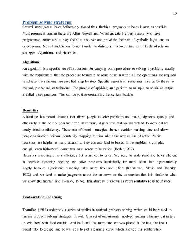 Problem solving in Psychology perspect | DOCX