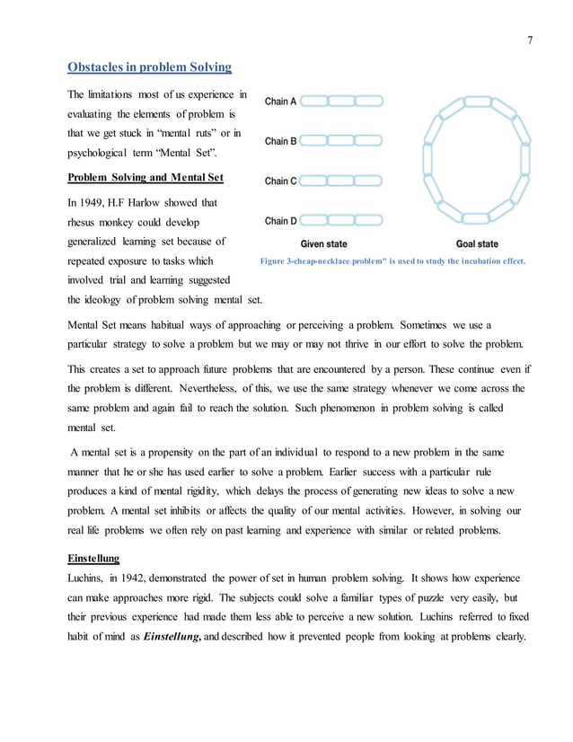 Problem solving in Psychology perspect | DOCX