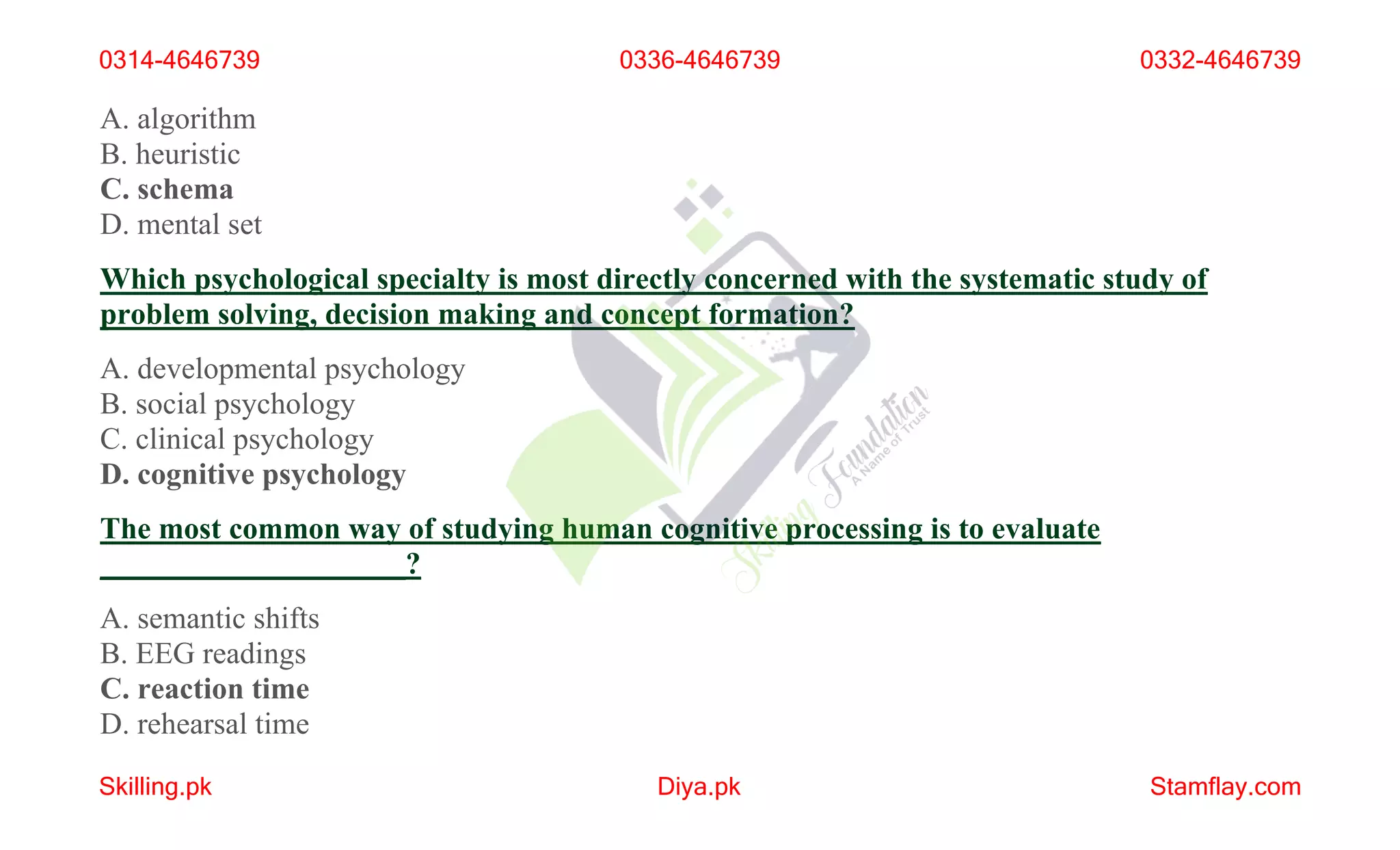 PSYCHOLOGY Objective Questions & Answers MCQs.pdf