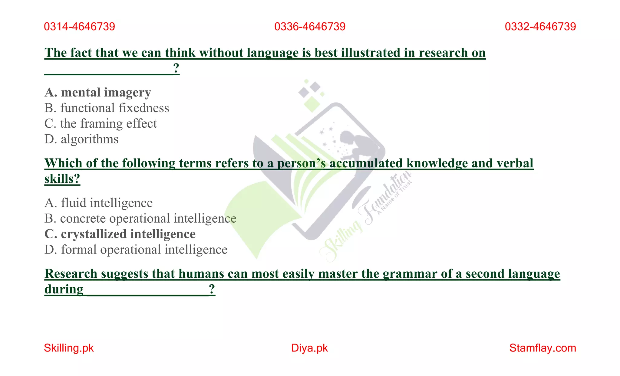 PSYCHOLOGY Objective Questions & Answers MCQs.pdf
