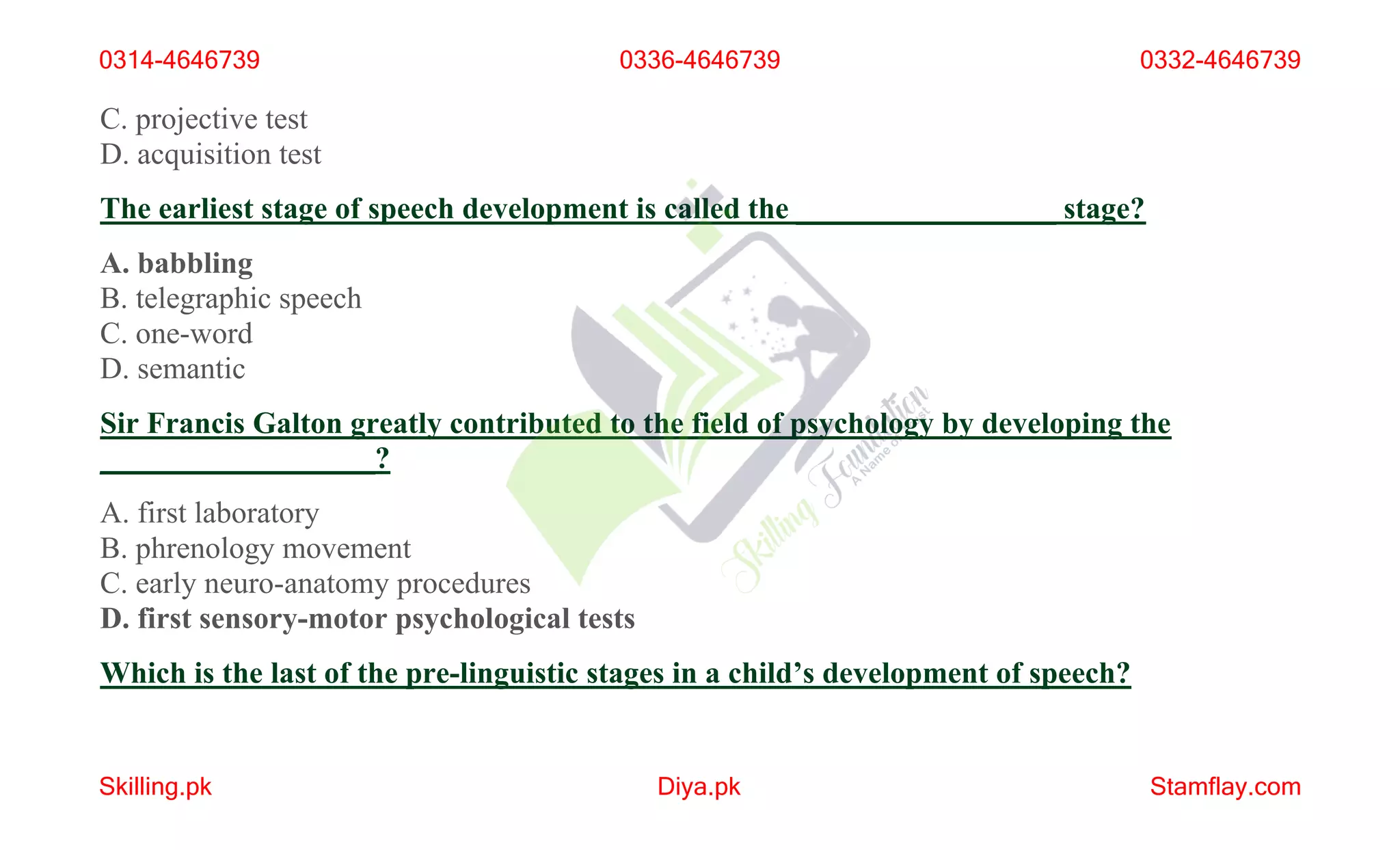 PSYCHOLOGY Objective Questions & Answers MCQs.pdf