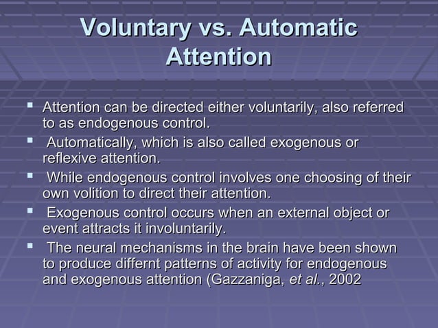 Psychology of attention | PPT | Eye and Vision Conditions | Diseases ...